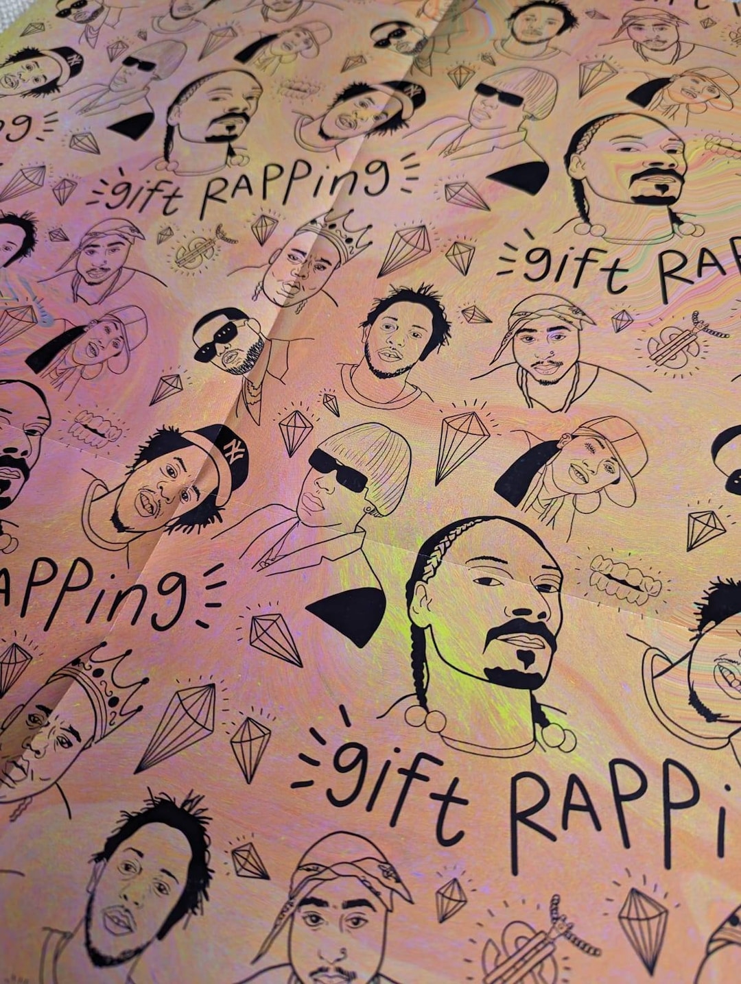 Gift Wrap. A2 Sheet. Rapping Paper. Hip Hop. Music Icons. Marbling ...