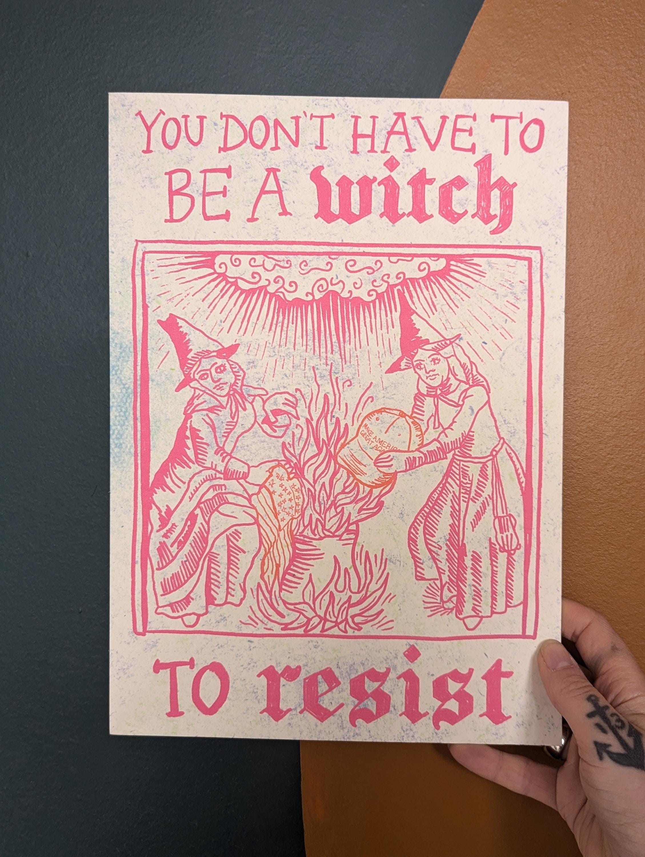 Art Print. A4. A3. Witch. Protest. Resist. Witch Aesthetic. Wall Art ...
