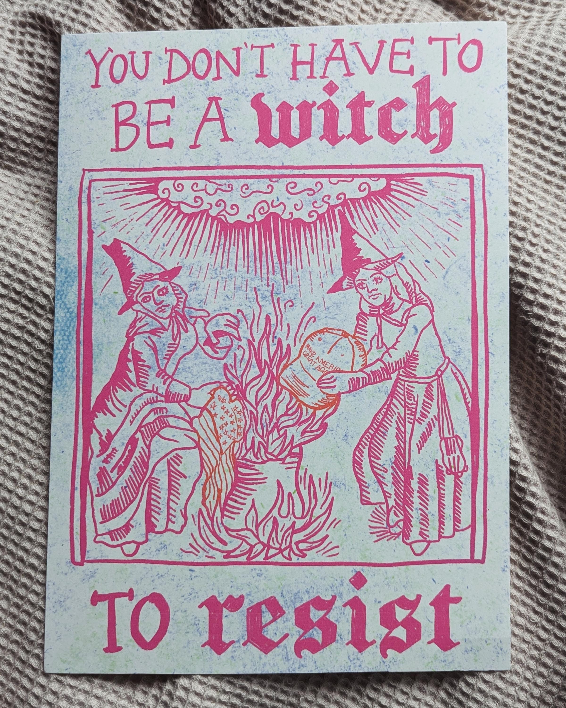 Art Print. A4. A3. Witch. Protest. Resist. Witch Aesthetic. Wall Art ...