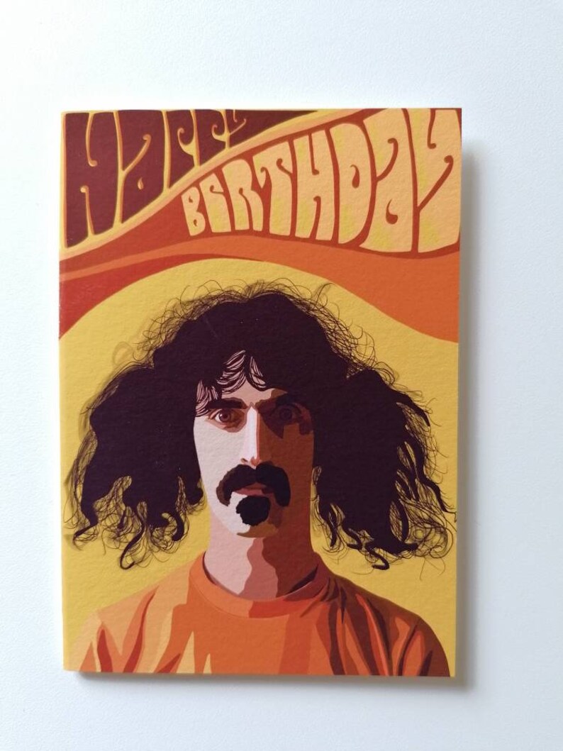 Happy Birthday. Frank Zappa. Greetings Card. Psychedelic. - Etsy UK