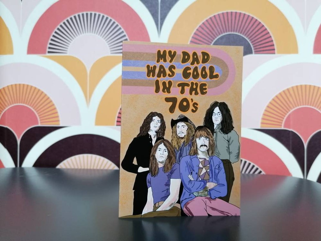 Greetings Card. A6. 70's Cool Dad. Music Lover. Old Rocker. Deep Purple ...