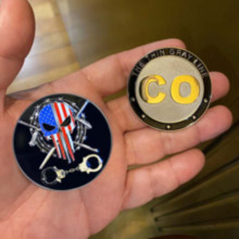 Correctional Officer CO Thin Gray Line Challenge Coin | Etsy