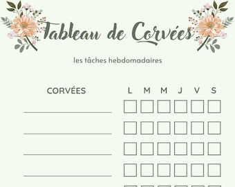 Calendrier des tâches ménagères - Etsy France