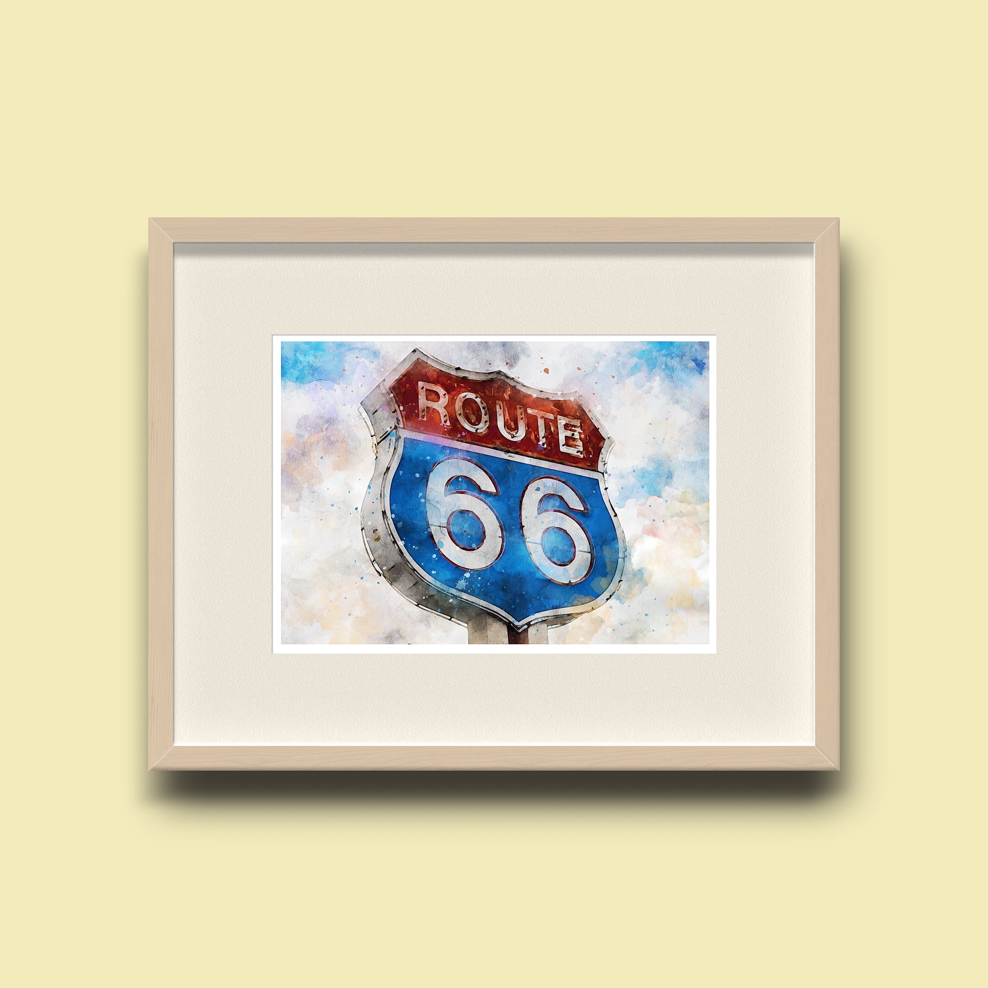 Route 66 Digital Print Bundle, Watercolour, Gifts, Americana - Etsy