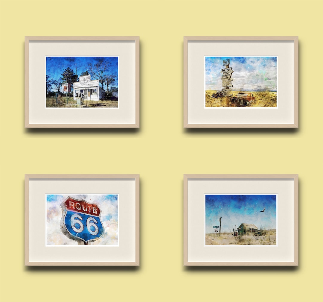 Route 66 Digital Print Bundle, Watercolour, Gifts, Americana - Etsy