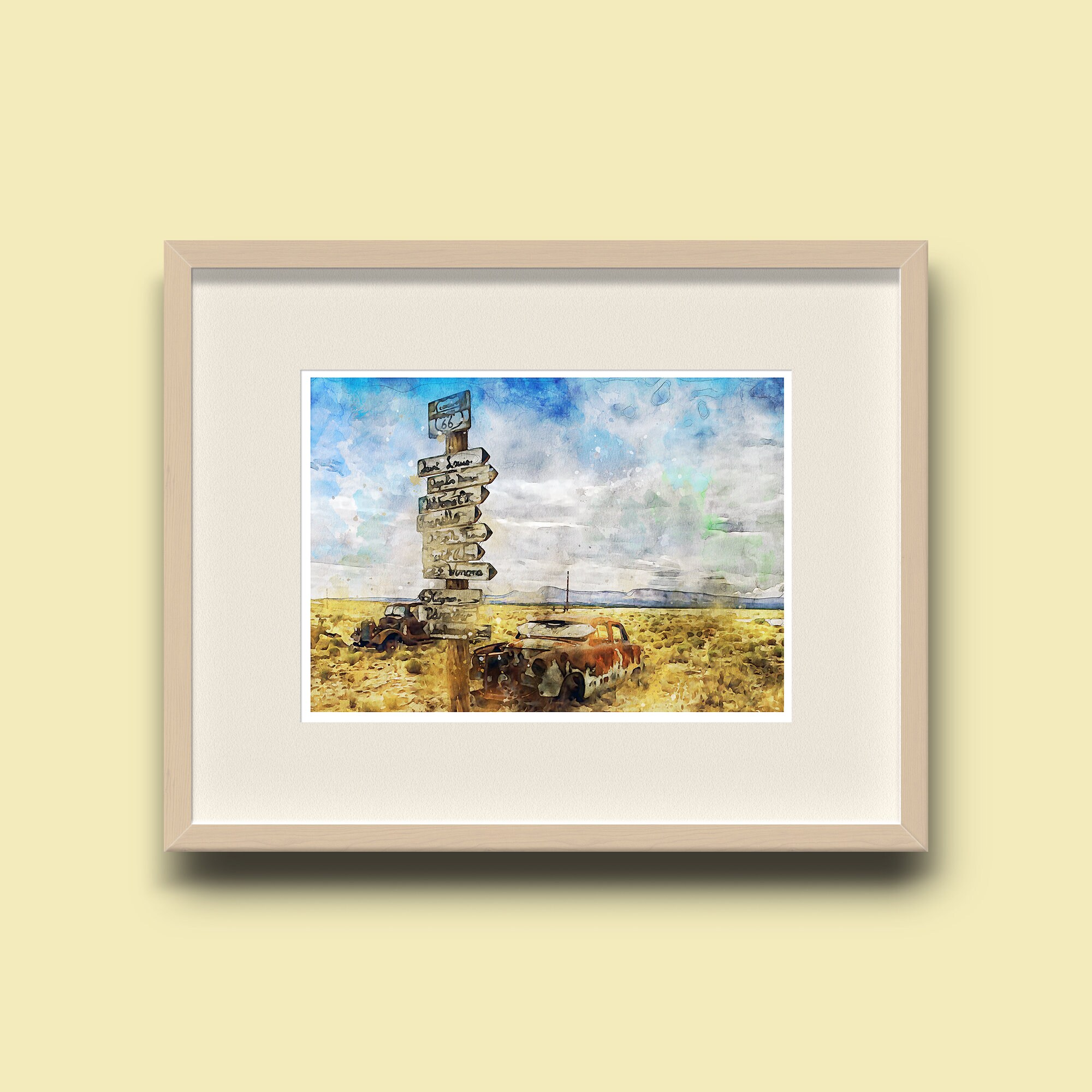 Route 66 Digital Print Bundle, Watercolour, Gifts, Americana - Etsy