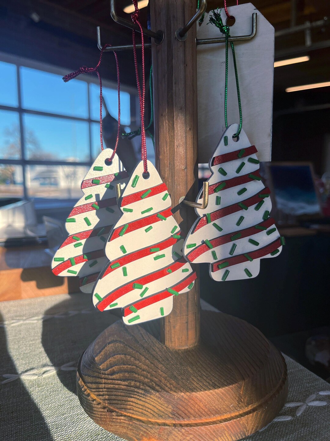 Little Debbie Inspired Christmas Tree Cake Ornament - Etsy