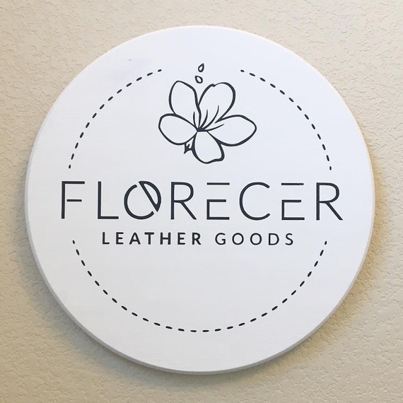 Hand Painted Custom Sign Round Wood Sign Custom Logo Sign | Etsy