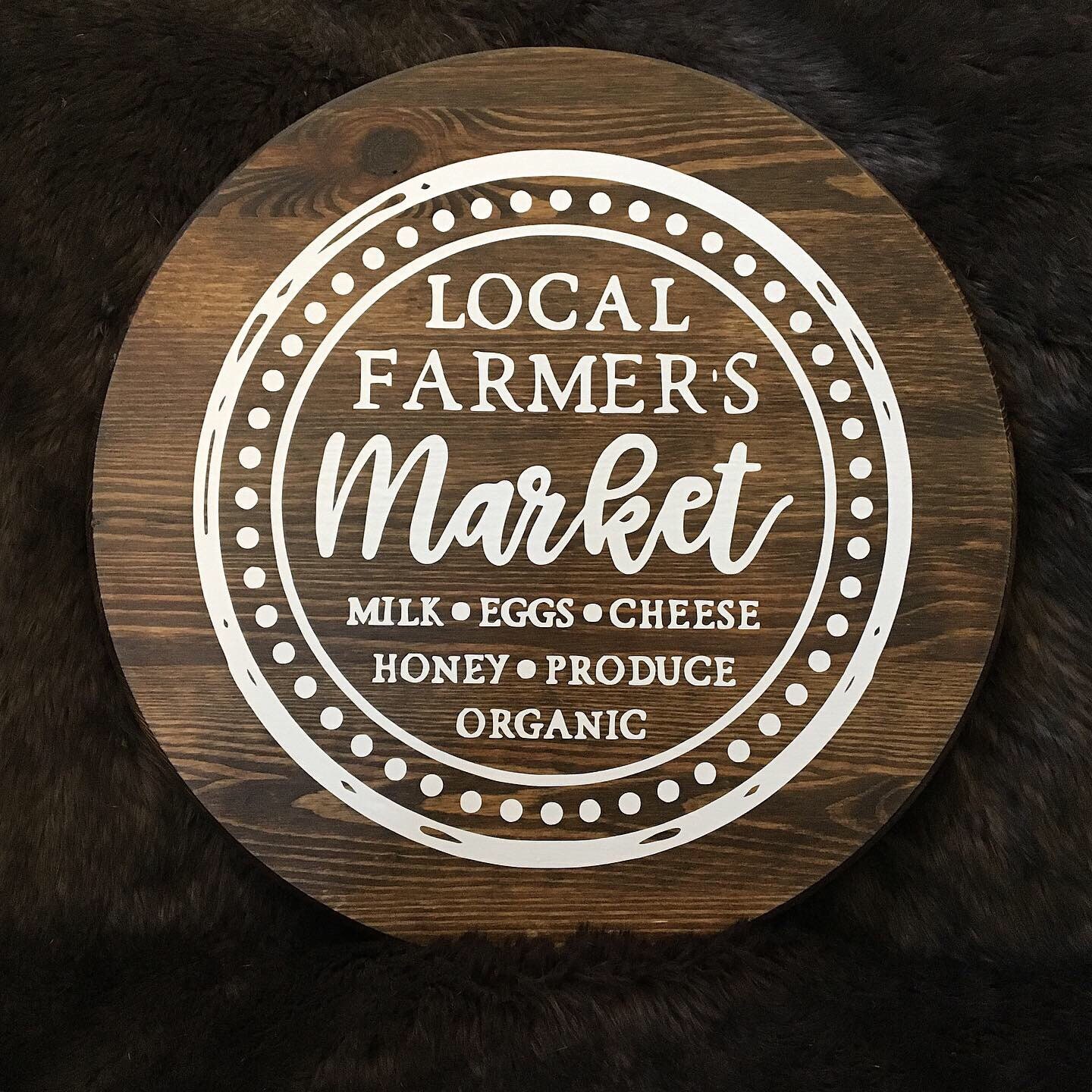 Farmhouse sign Round wood sign Round sign Farmers market | Etsy