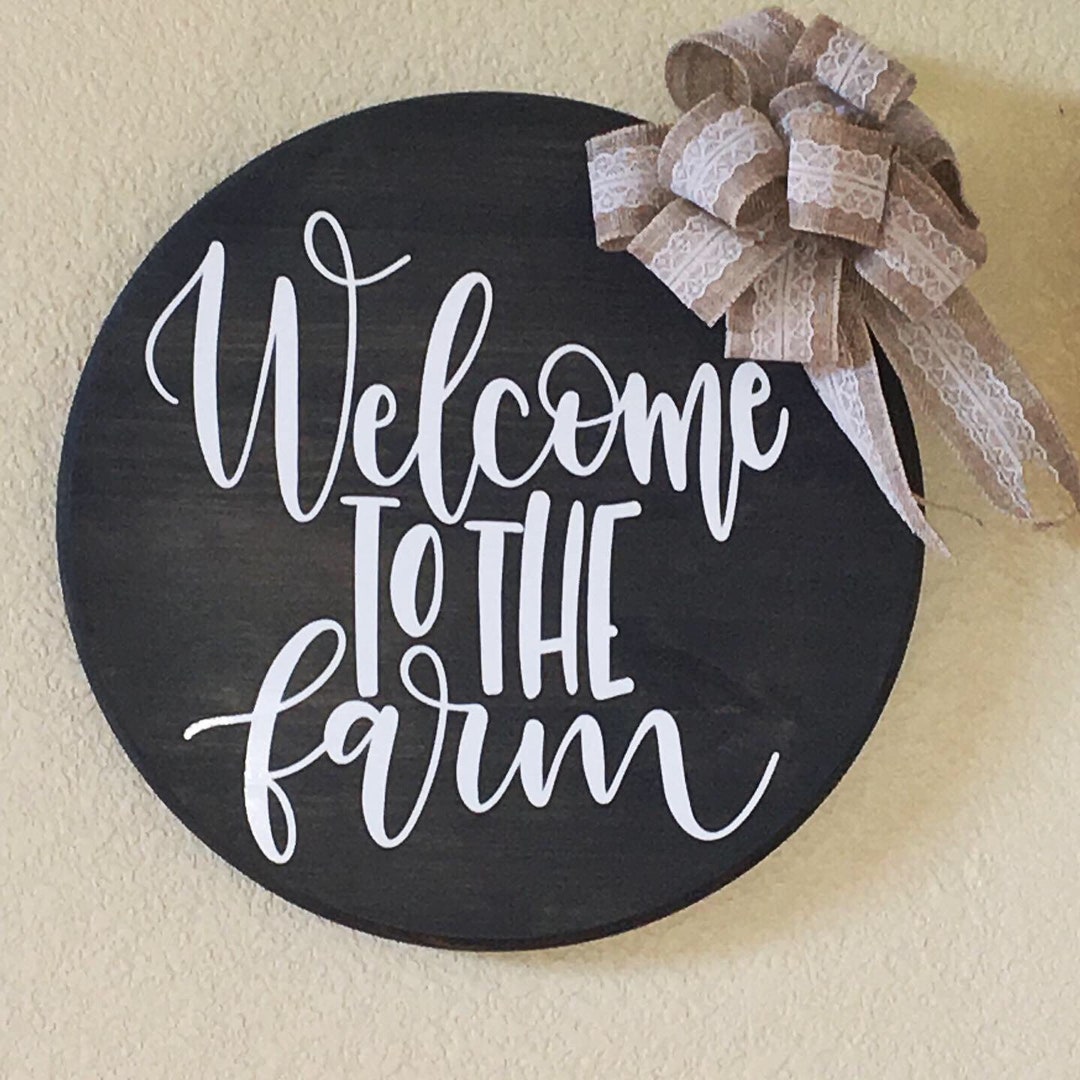 Welcome Sign, Round Wood Sign, Round Welcome Sign, Year Round, Year ...