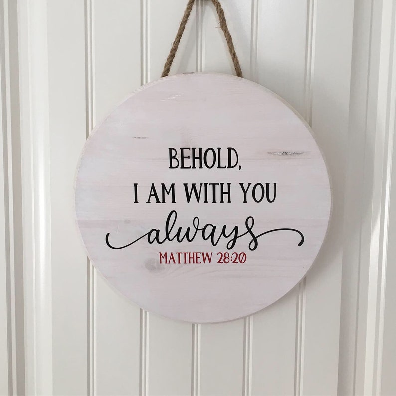 Round Wood Door Sign Round Wood Sign Bible Verse Sign | Etsy