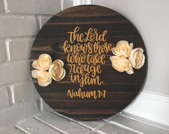 Act 2:46, Bible Verse Sign, Scripture Sign, Scripture Decor, Round Wood ...