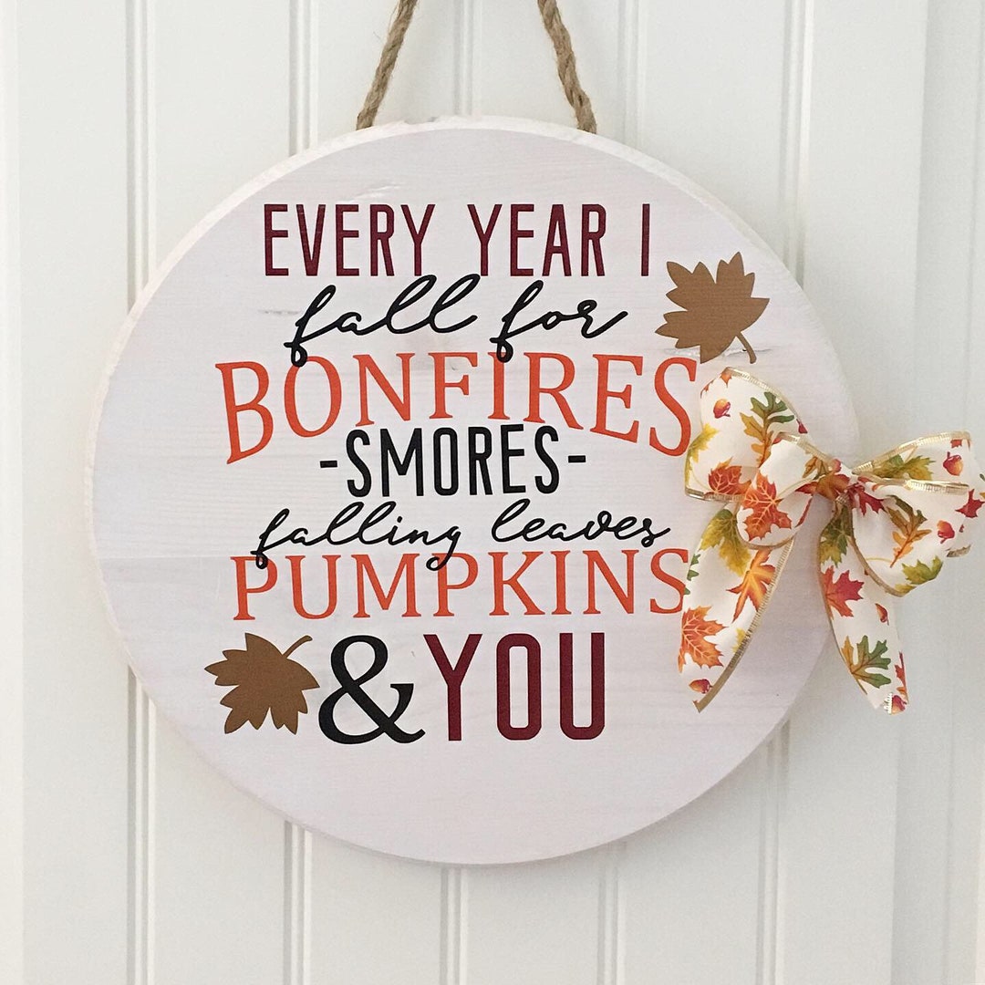 Round Wood Sign, Round Fall Sign, Fall Door Sign, Fall Decor, Round ...
