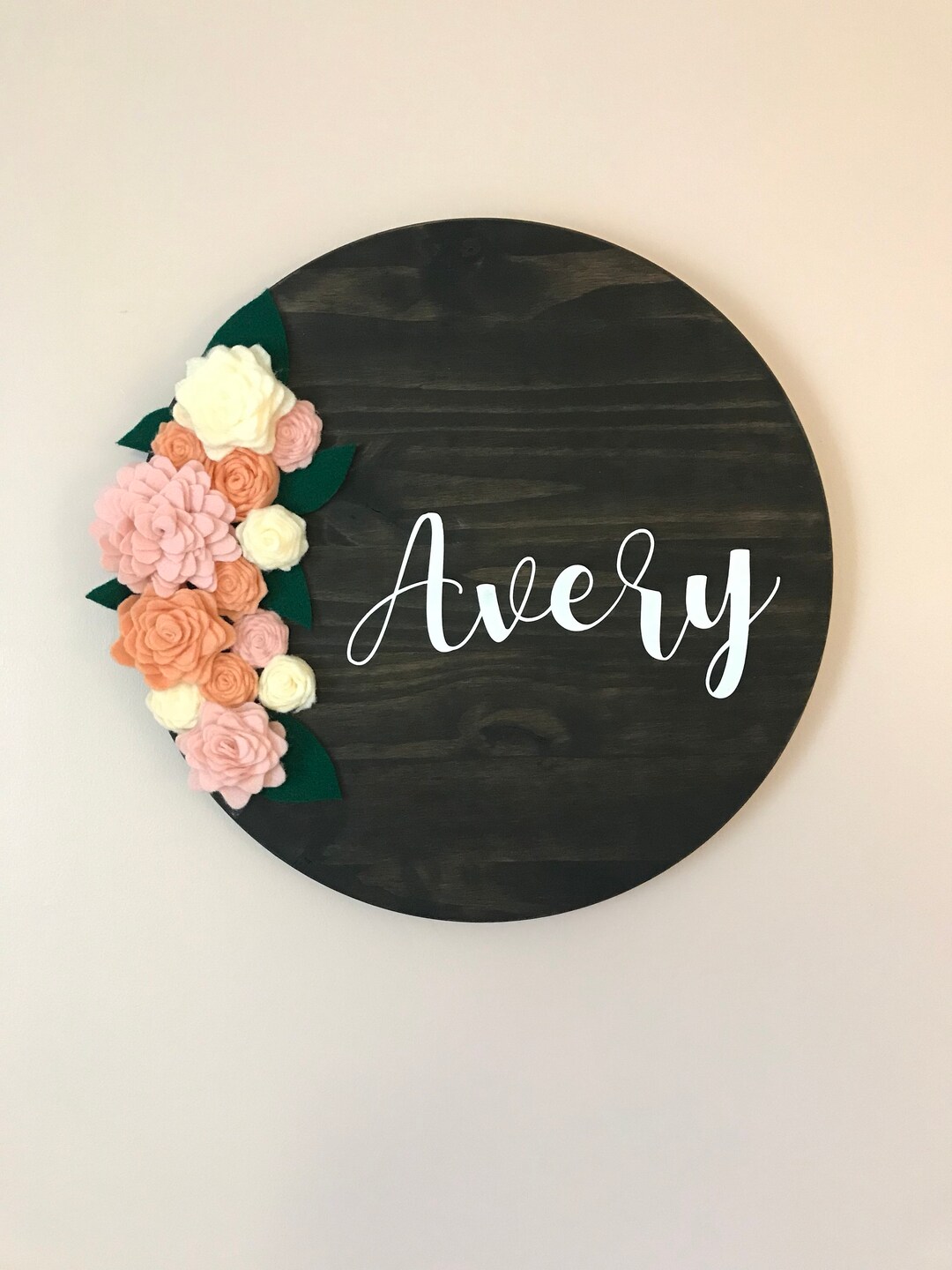 Nursery Sign, Round Wood Nursery Sign, Round Wood Sign, Nursery Wall ...