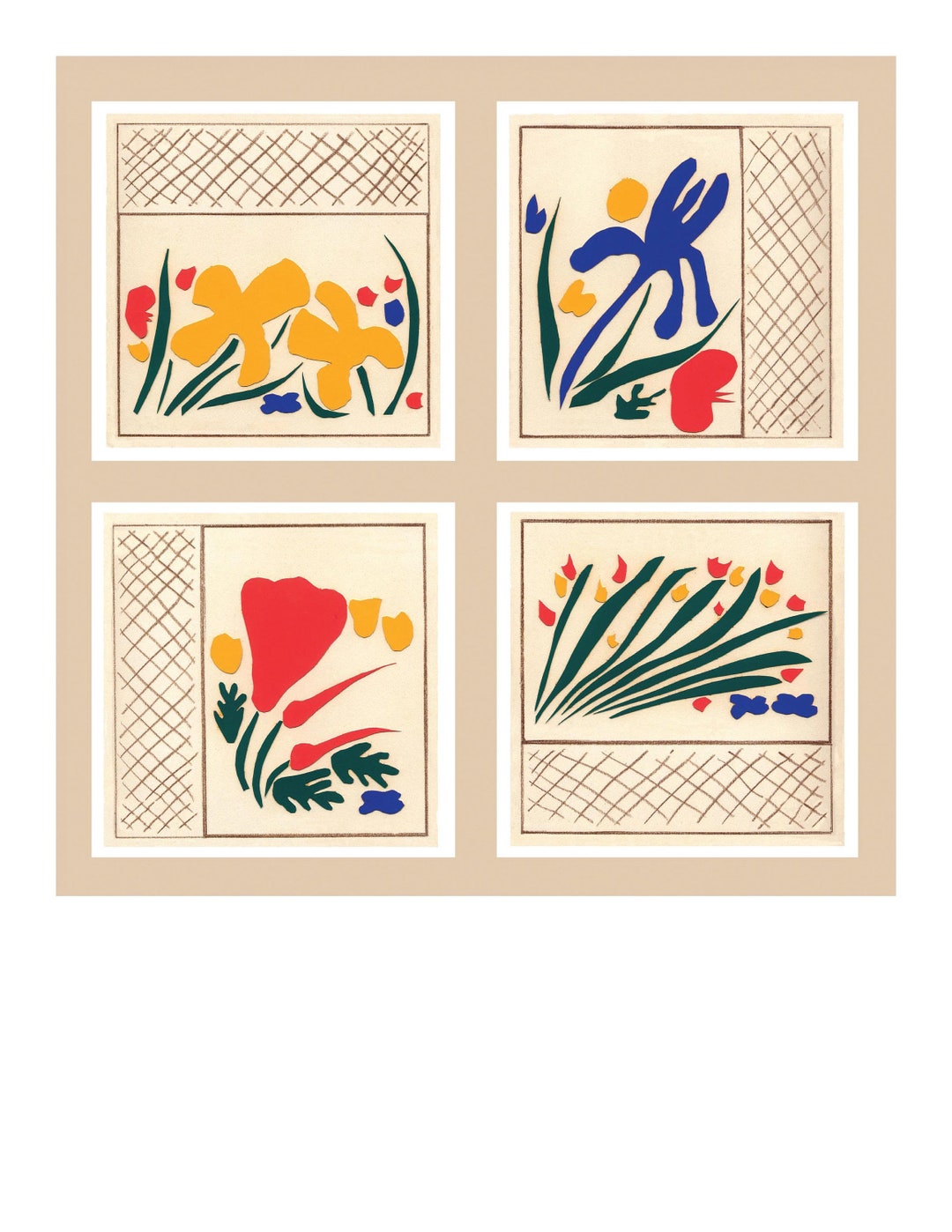 Cut Paper Flower Collage (print) - Etsy