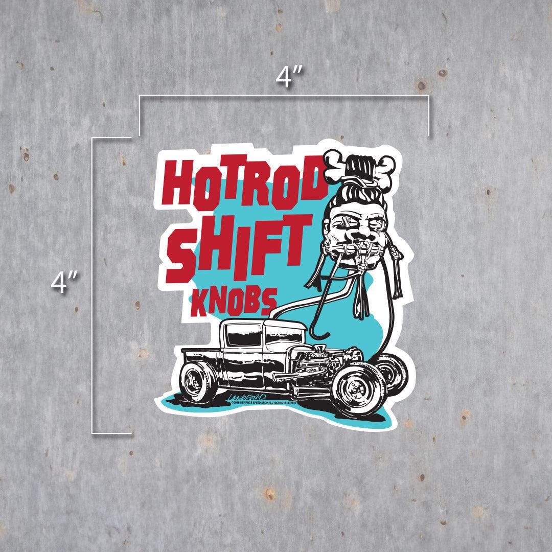Hot Rod Shift Knobs -shrunken Head Vinyl Sticker - Etsy