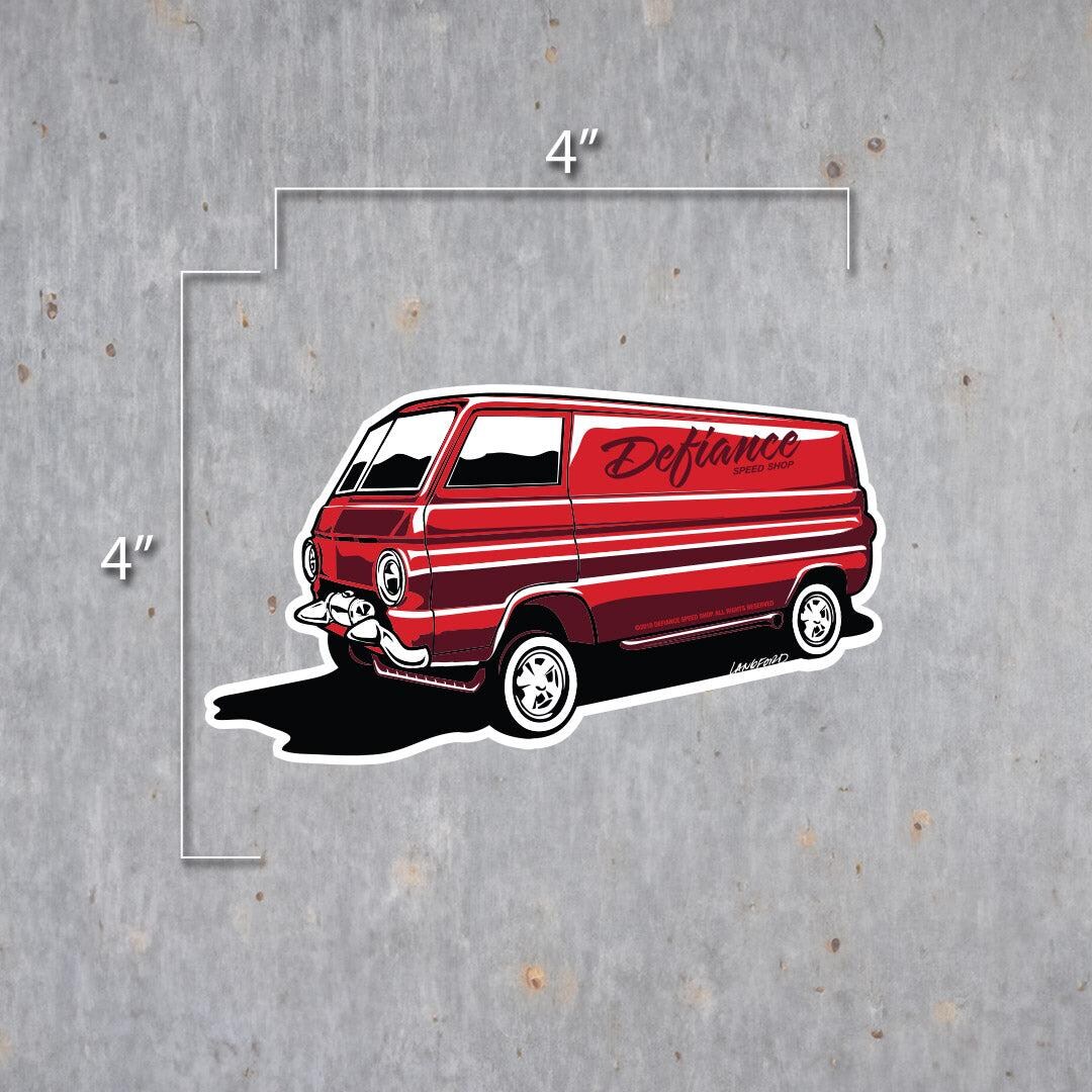 Red Dodge A-100 Kustom Van Vinyl Sticker - Etsy