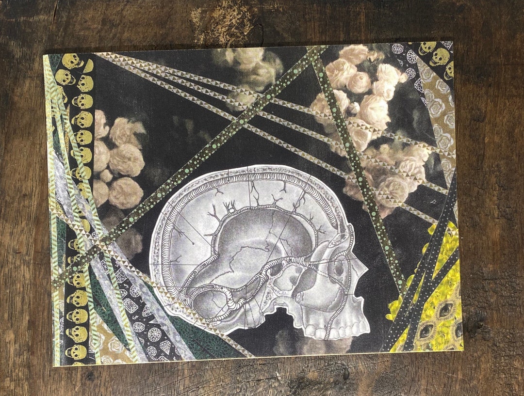 Skull Collage Postcard - Etsy