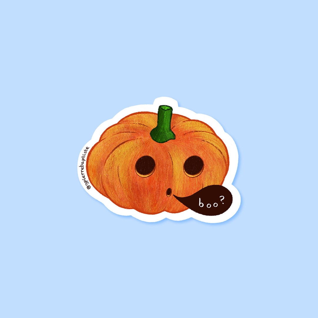 Spooky Pumpkin Sticker - Halloween, Decoration - Etsy
