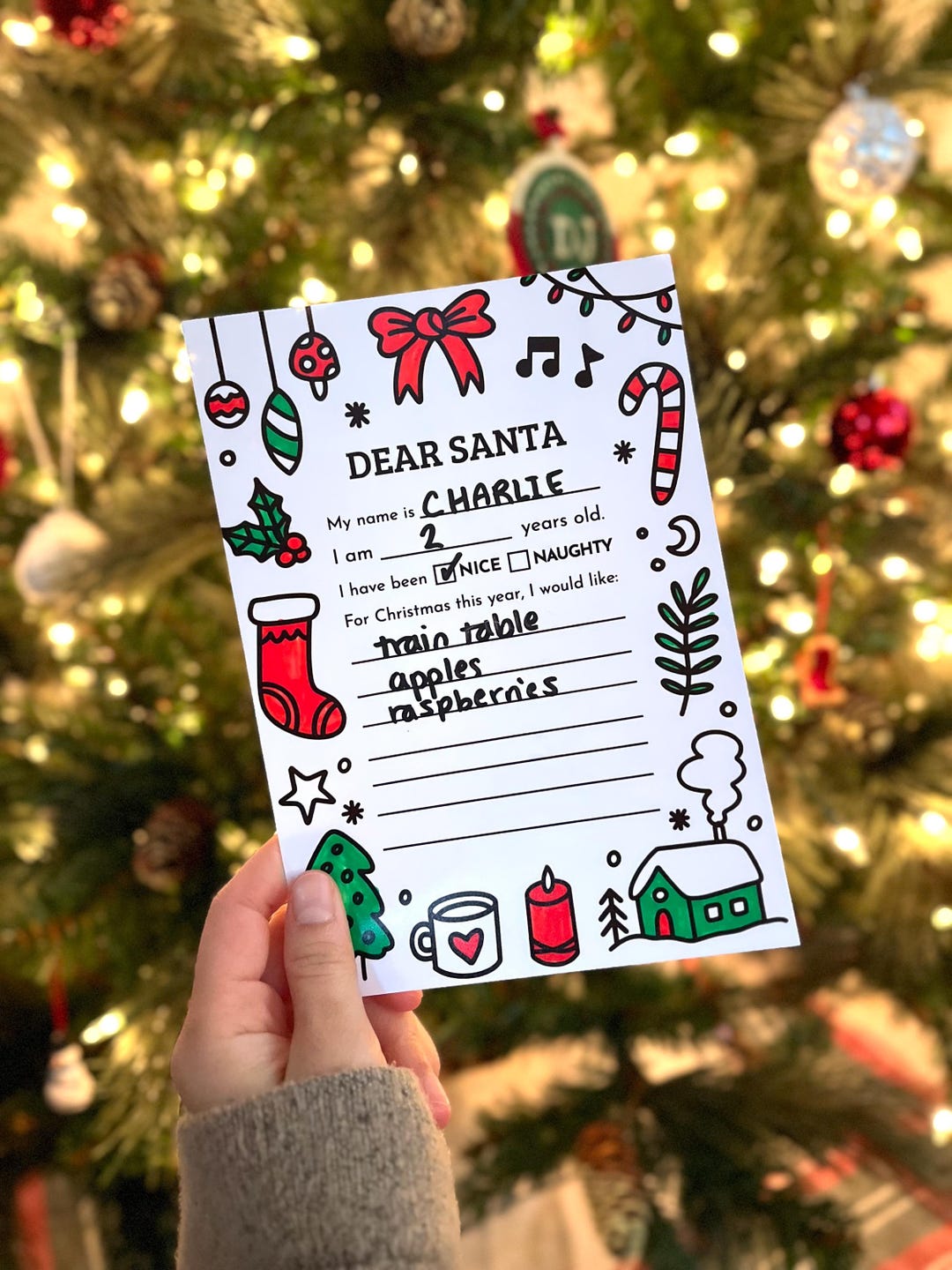 Letter to Santa Coloring Page | Printable Christmas Activity for Kids ...
