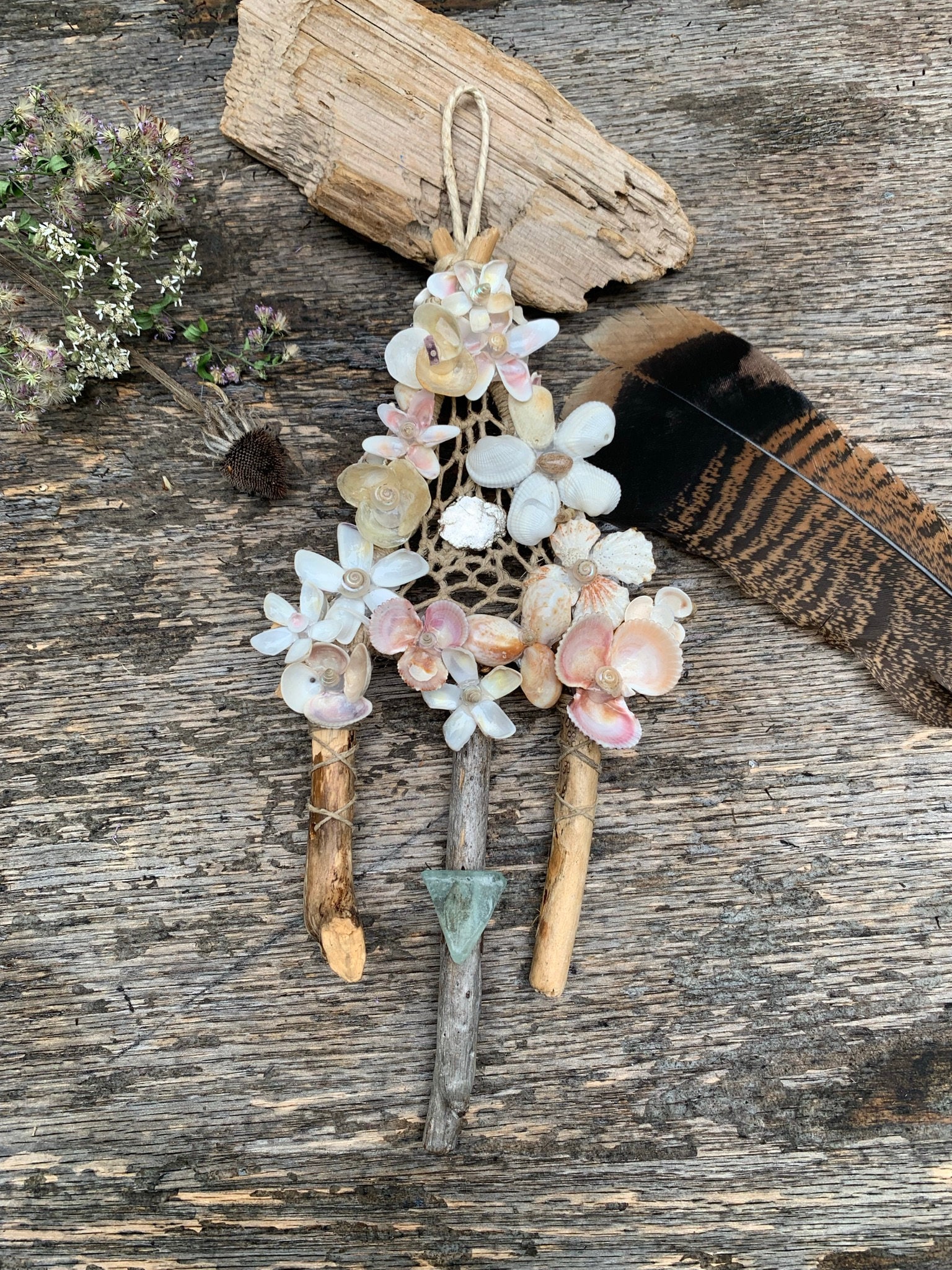 Shell Flower Wall Hanging - Etsy