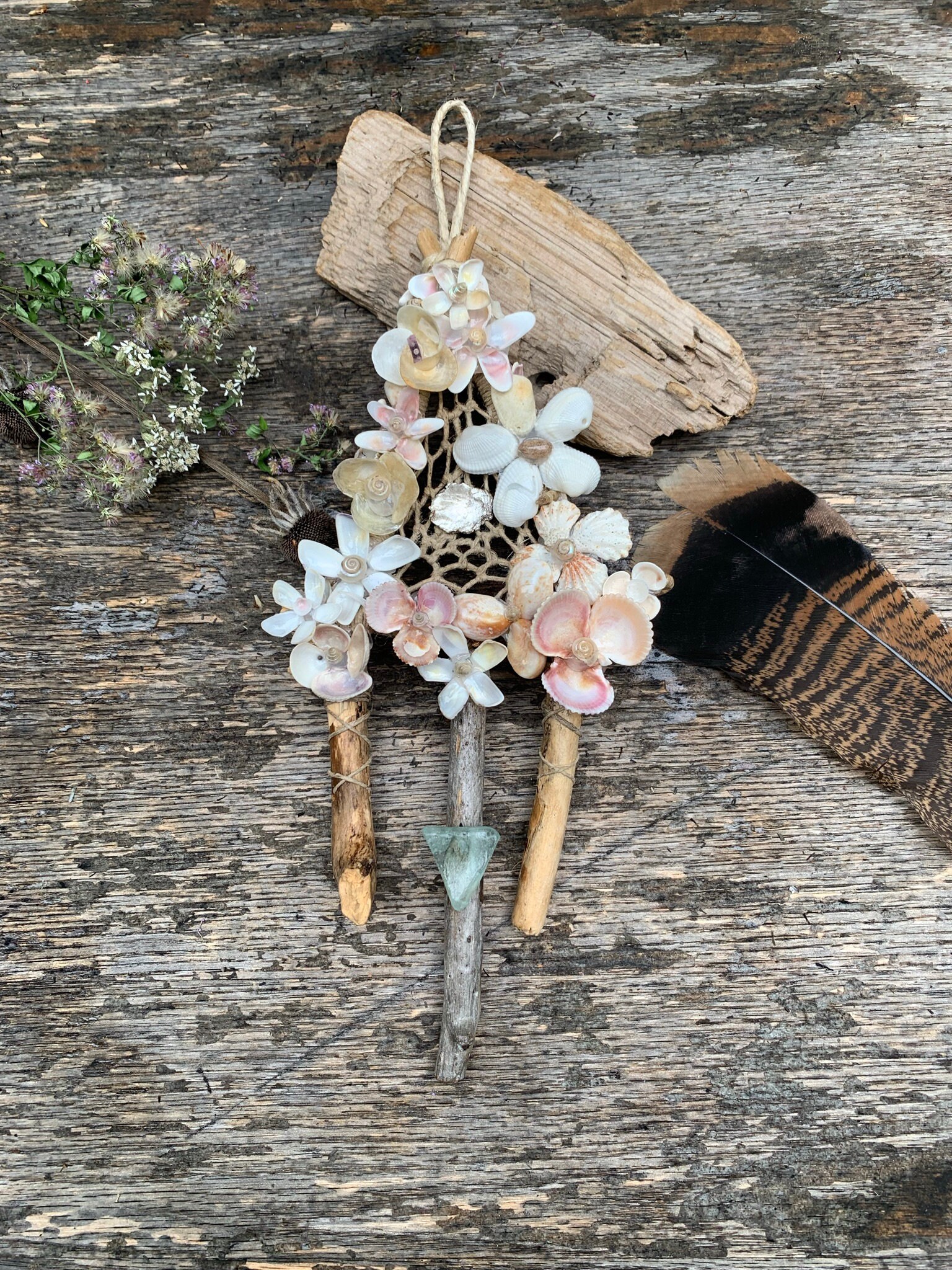 Shell Flower Wall Hanging - Etsy