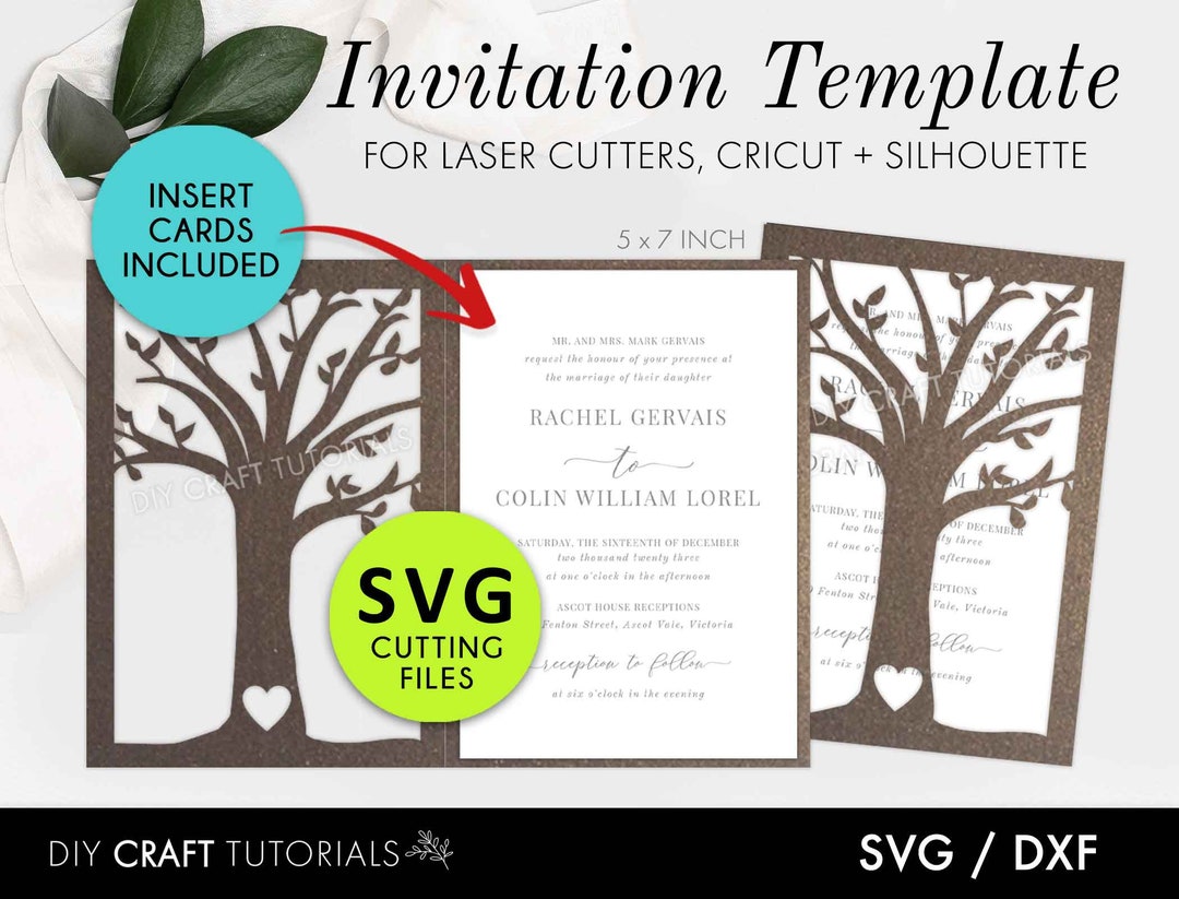 Laser Cut Invitation, Wedding Invitation Template, Laser Cut Files ...