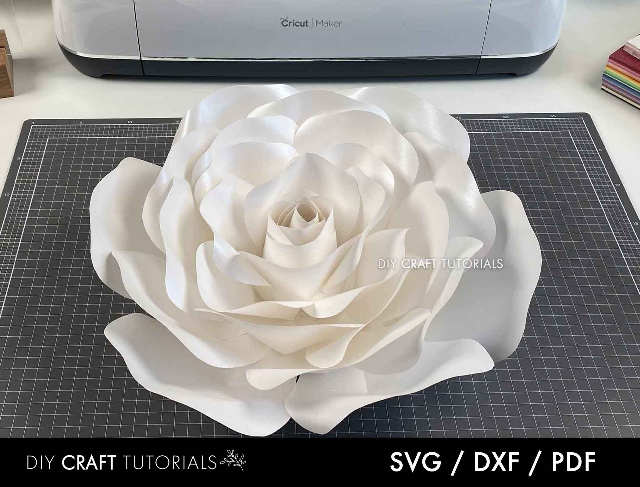 Large Paper Rose Template Rose Svg 3D Paper Flowers Paper - Etsy Canada