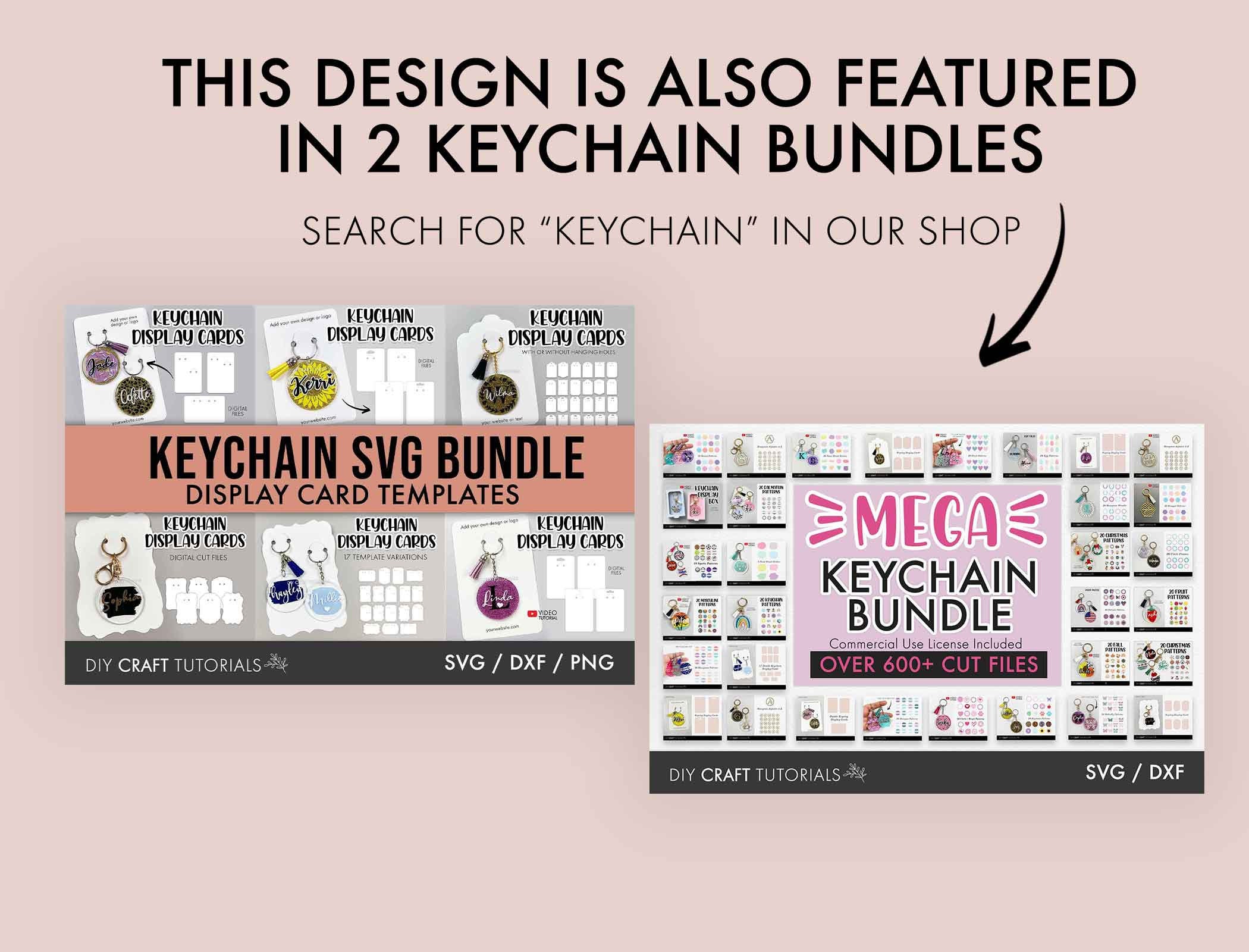 Keychain Display Card SVG Template: Packaging Cut Files - Etsy