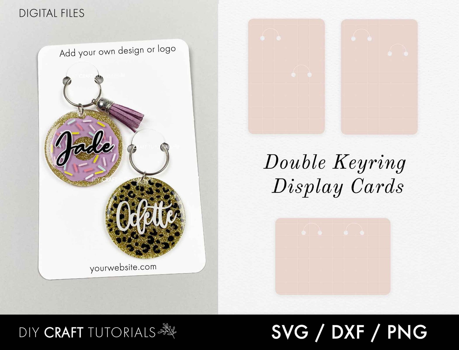 Double Keychain Display Card SVG Keychain Packaging Keychain - Etsy ...