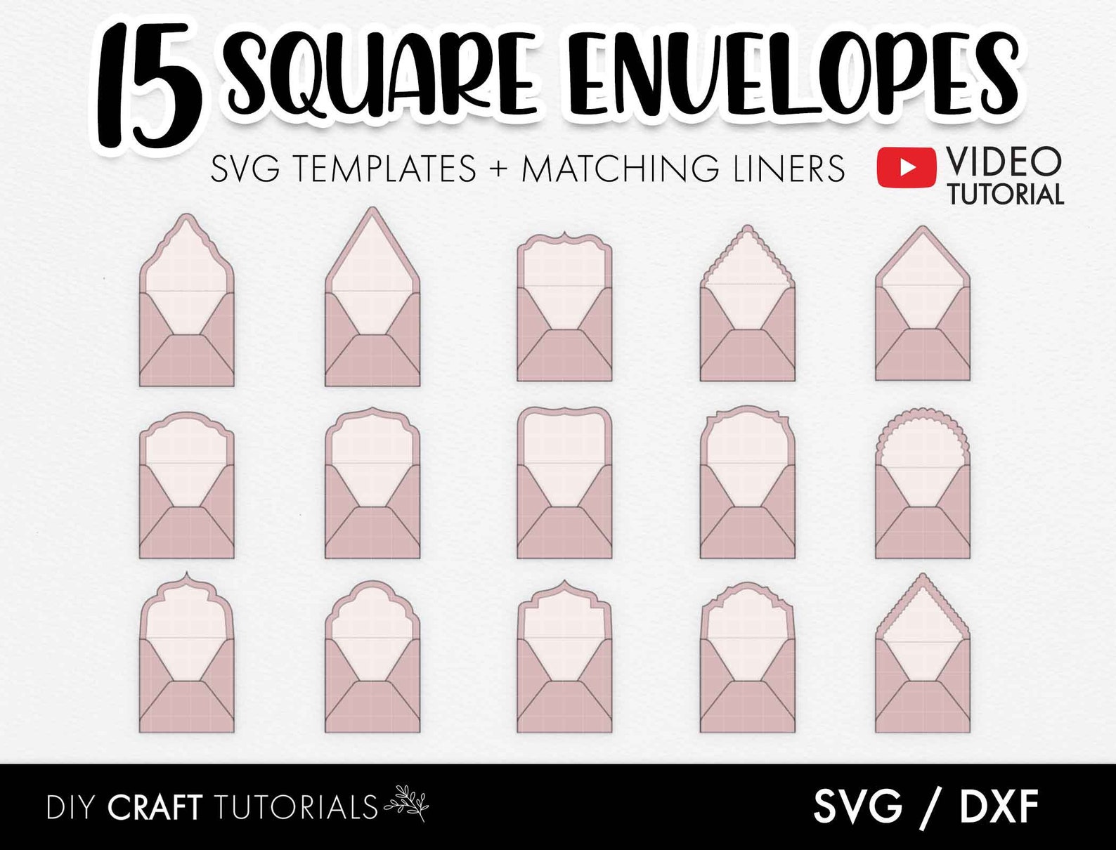 Square Envelope SVG Templates 2 Sizes Envelope Template - Etsy