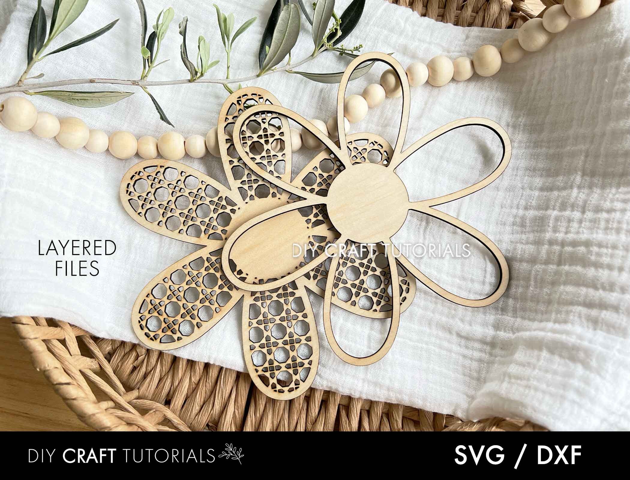 Layered Rattan Flower Svg Boho Flower Svg Baby Name Sign - Etsy Australia