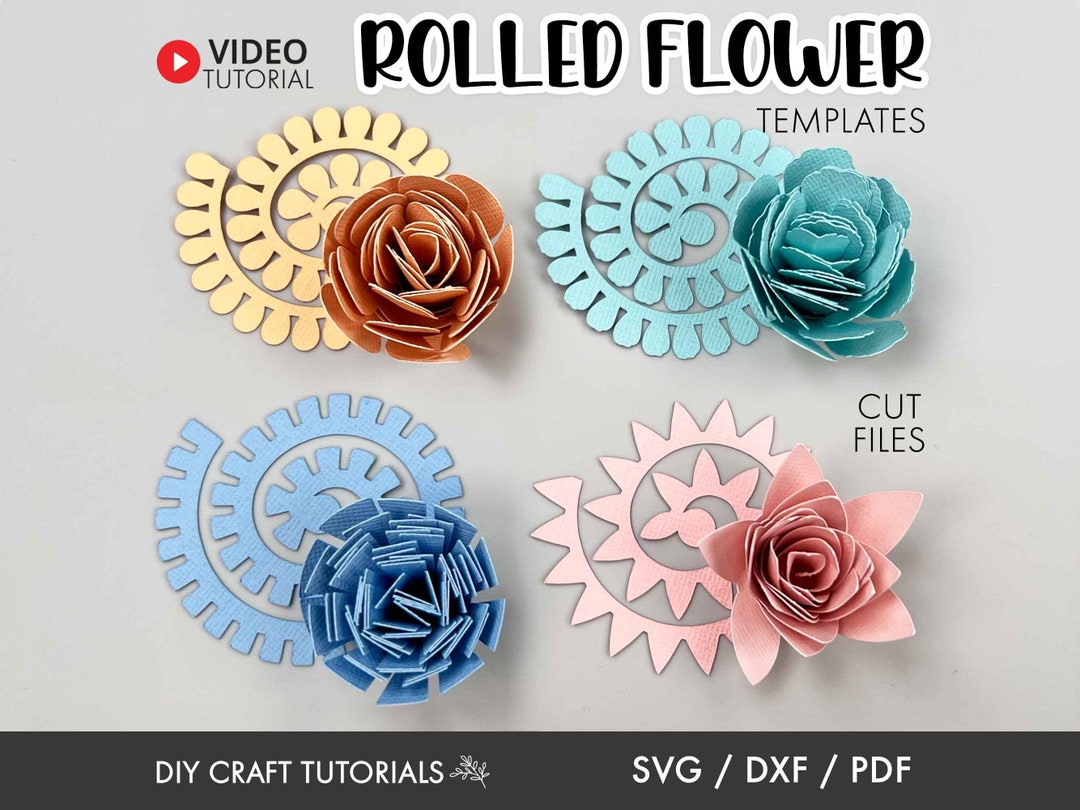 Rolled Flower Svg, Rolled Rose Svg, Paper Rose Svg, 3D Flower Svg, Rose ...