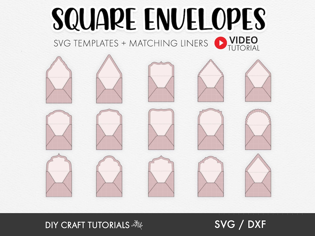 Square Envelope SVG Templates: 2 Sizes With Liners - Etsy