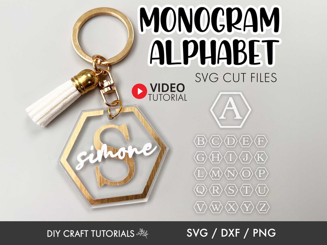 Keychain Svg, Monogram SVG Alphabet, Monogram Svg, Frame Monogram Svg ...