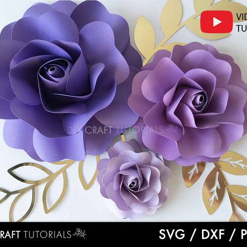 Set of 3 Paper Rose Templates Paper Flower Svg 3D Paper - Etsy