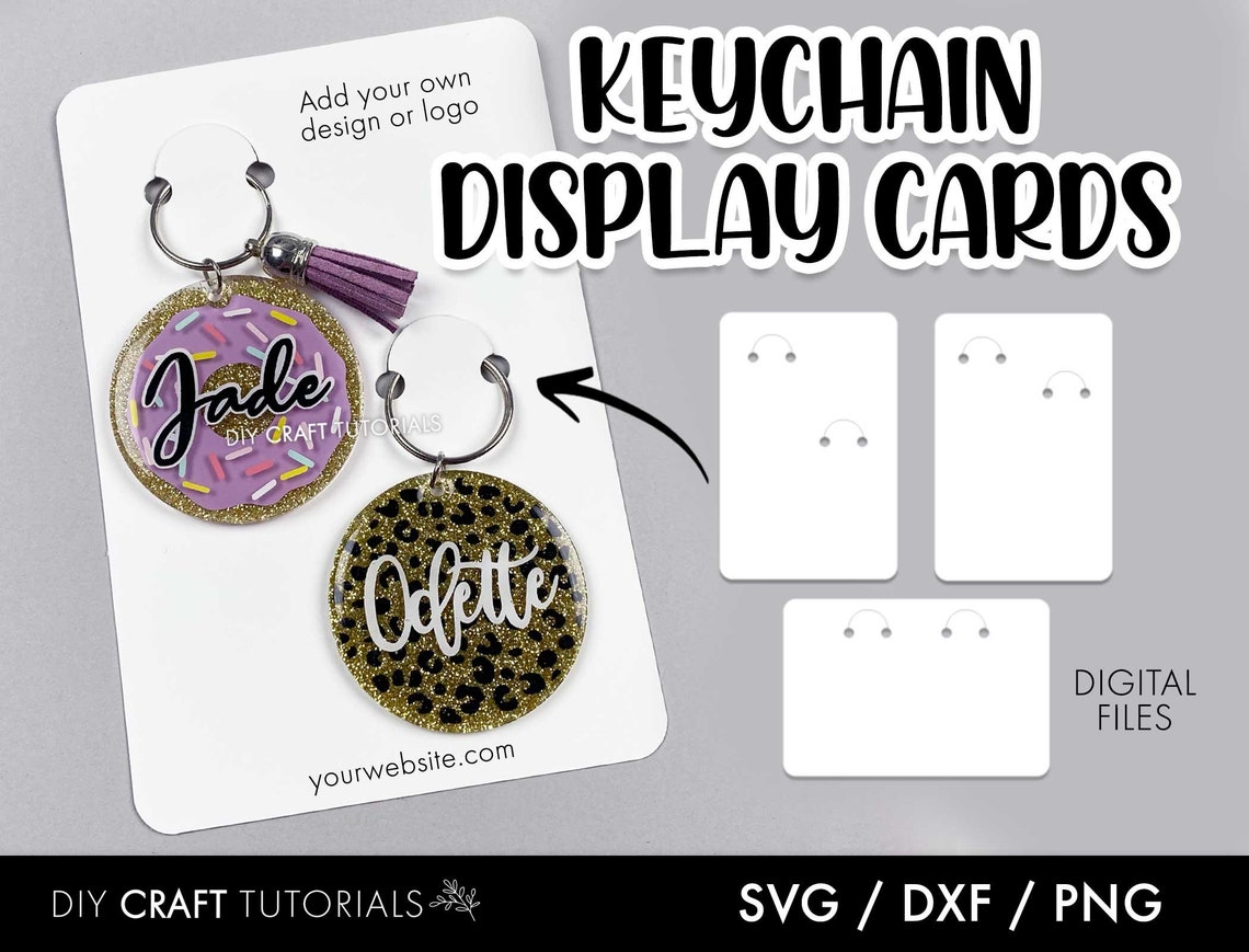 Keychain Display Card SVG Bundle: Keyring Packaging Template Cut Files ...