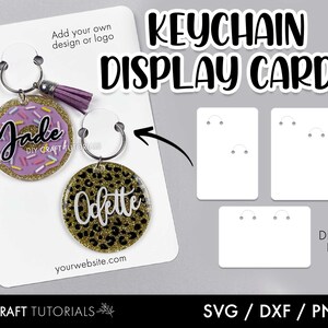 Keychain Display Card SVG Bundle: Keyring Packaging Template Cut Files ...
