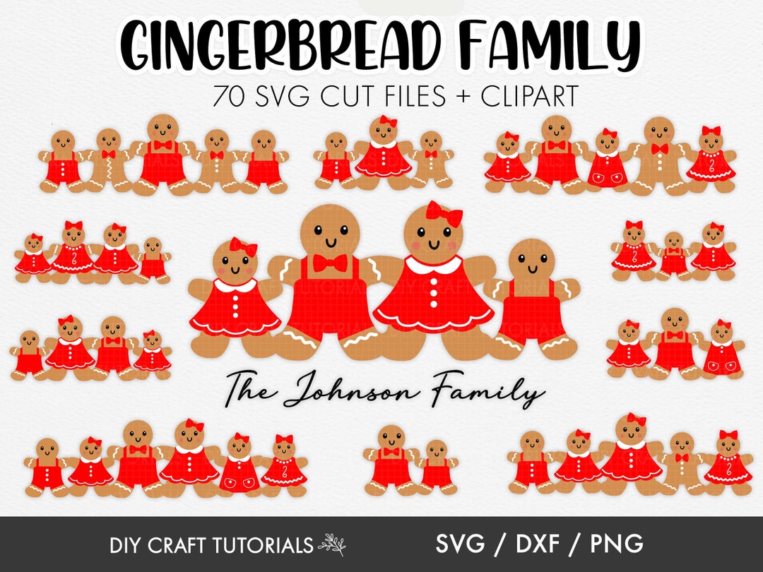 Gingerbread Family SVG, Gingerbread Svg, Christmas SVG, Gingerbread Man ...