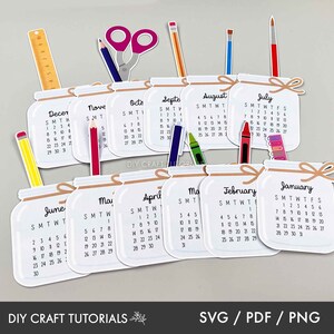 Calendar Svg, Canning Jar Calendar Svg, Desktop Calendar Svg, Printable ...