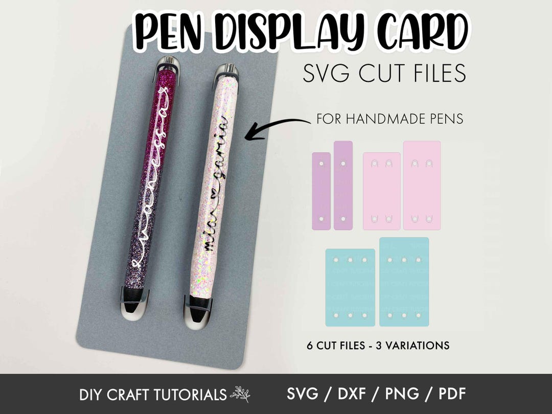 Pen Display Card SVG Bundle: Handmade Pen Packaging Cut Files - Etsy