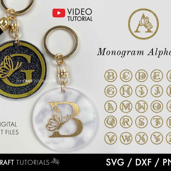 Monogram Keychain - Etsy