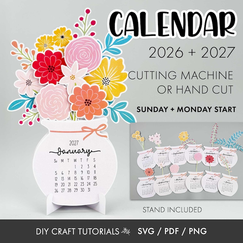 Flowers Desk Calender - Etsy