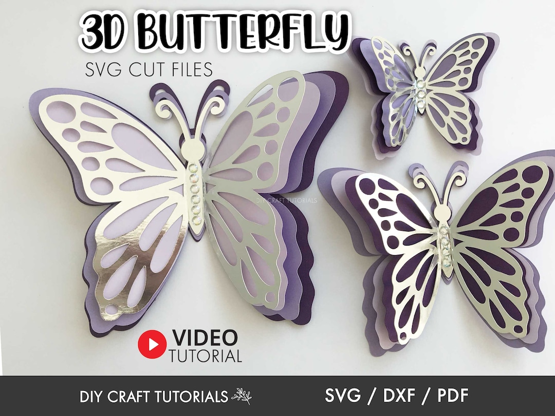Butterfly SVG, 3D Butterfly Svg, Butterfly Template, Butterflies Svg ...