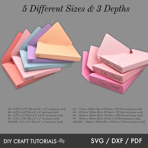 Box Envelope SVG Templates - 5 Sizes, 3d Envelope Box, Envelope Box ...