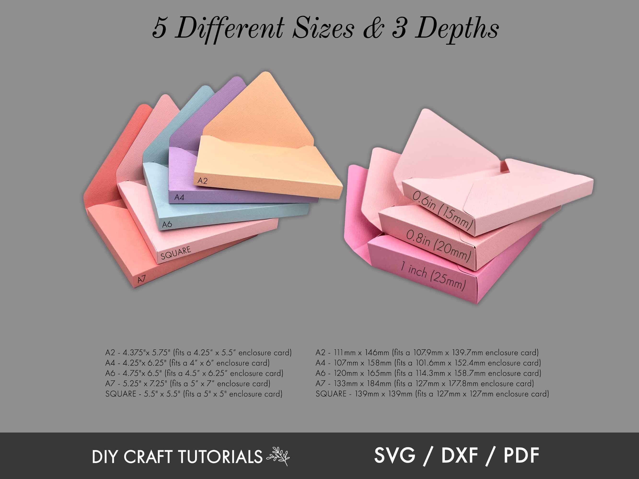 Box Envelope SVG Templates - 5 Sizes, 3d Envelope Box, Envelope Box ...