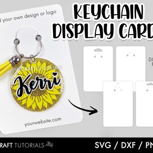 Keychain Display Card SVG Bundle: Keyring Packaging Template Cut Files ...