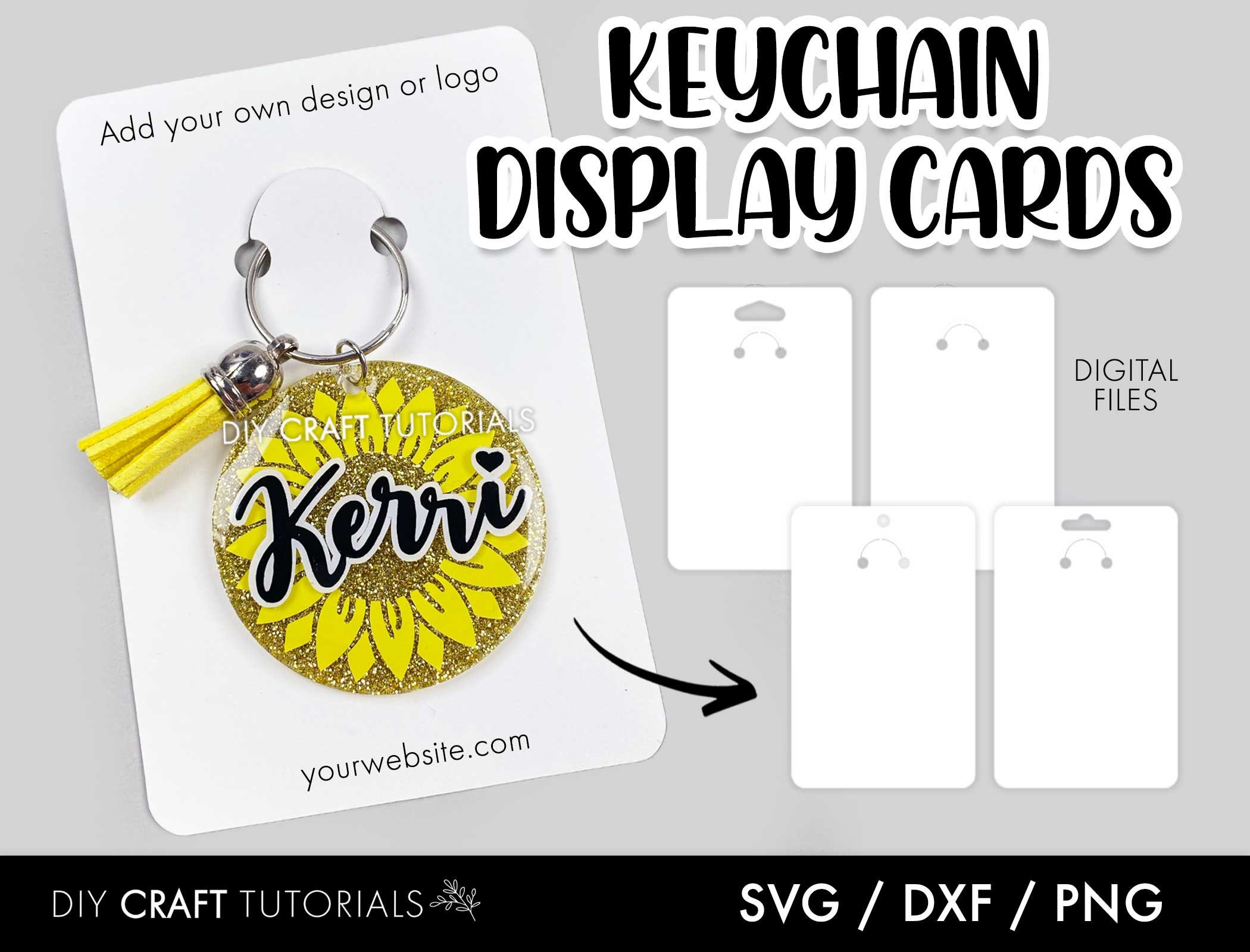 Keychain Display Card SVG Bundle: Keyring Packaging Template Cut Files ...