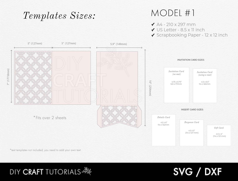 Tri Fold Wedding Invitation Template Invitation Template Tri - Etsy