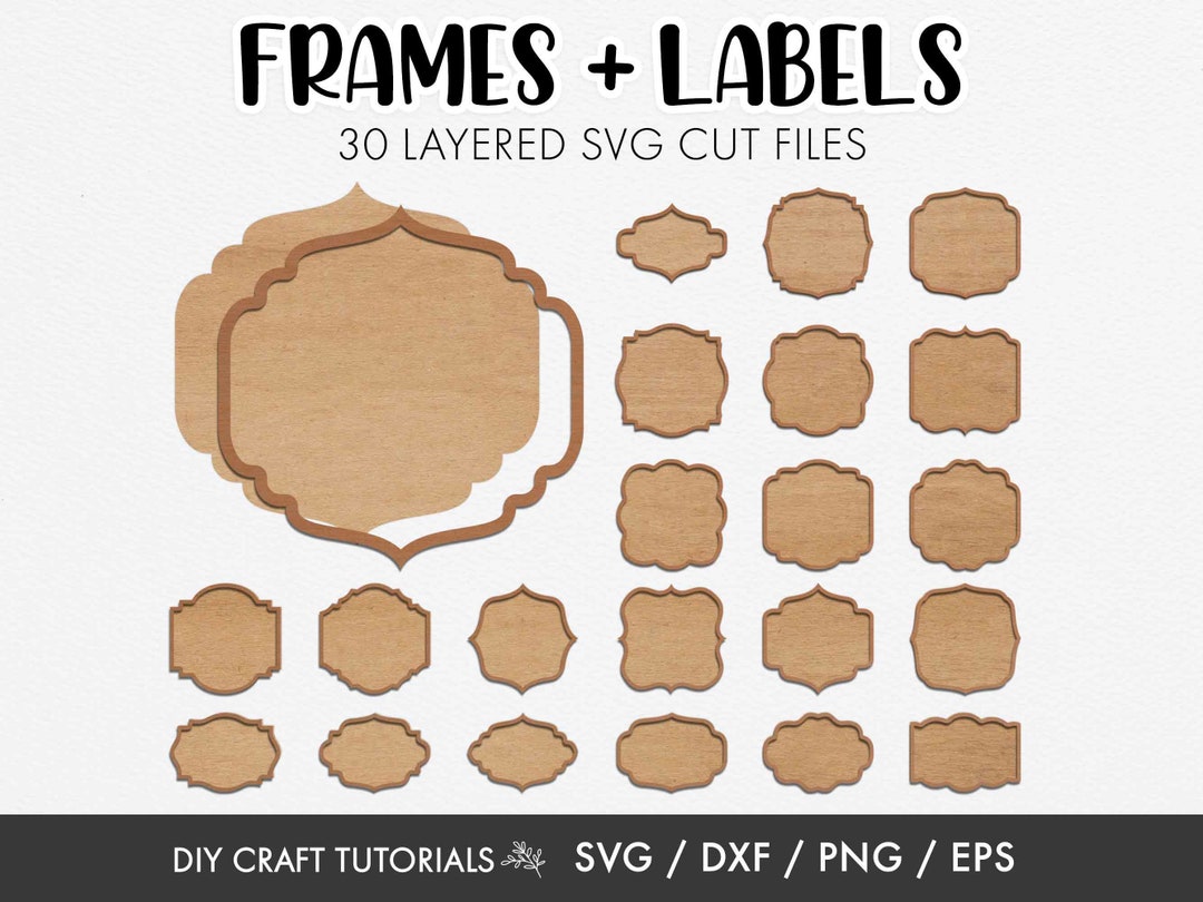 Wavy Frames and Labels SVG Bundle: Laser Cut Files - Etsy